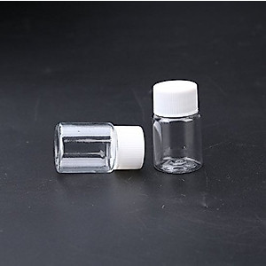 VNDEFUL 20PCS 15ML Plastic Empty Small Mouth Graduated Lab Chemical Container Reagent Bottle Sample Sealing Liquid Medicine Bottle
