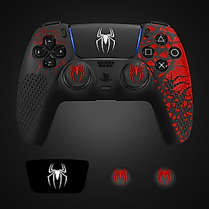 Anti-Slip Skin for PS5 Controller, Protective Controller Cover for PS5 Accessories, Silicone PlayStation 5 Controller Cover Case with Thumb Grip Caps and Touch Pad Sticker