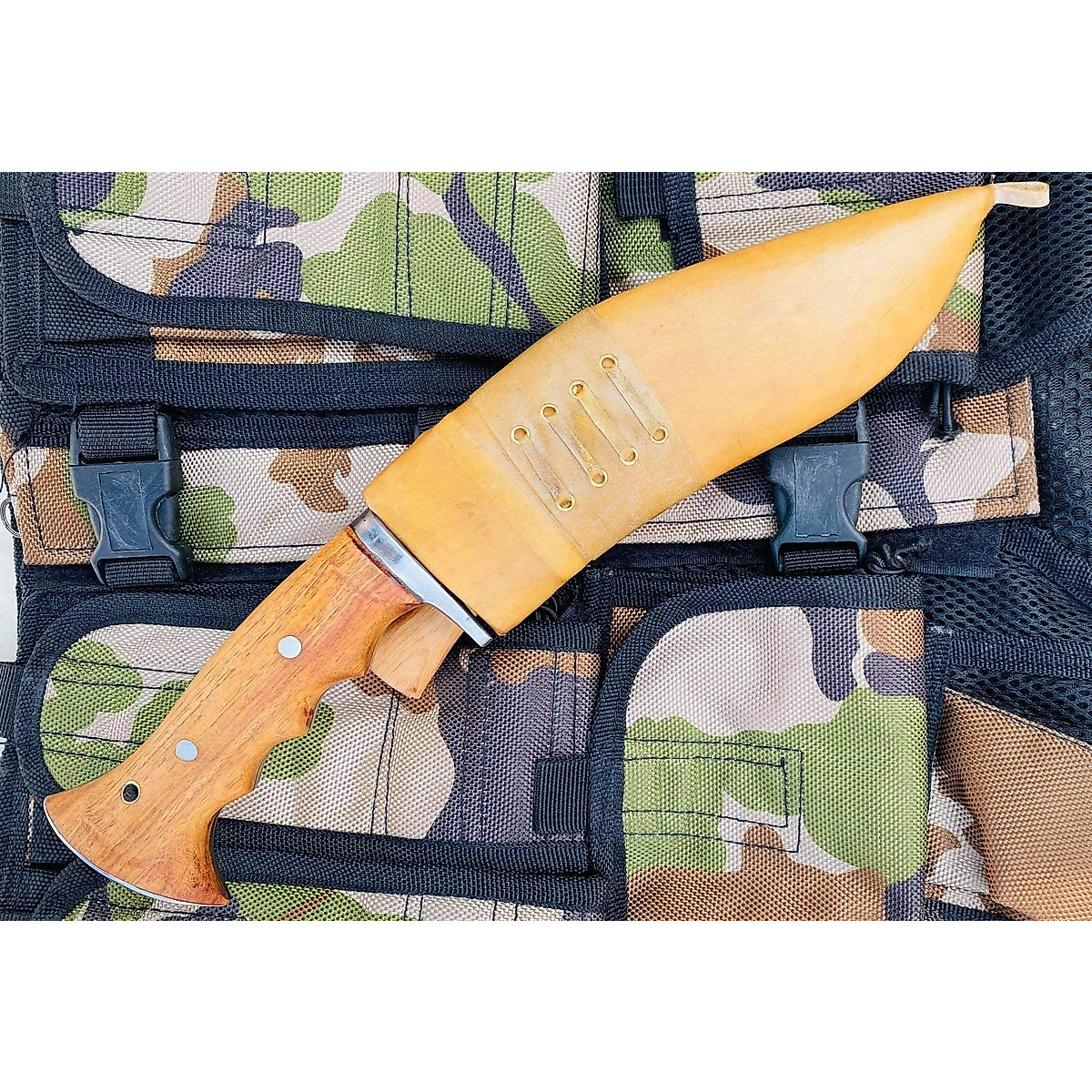 Authentic Kukri - 8" Iraqi Operation Issue Blade - Traditional Hand Forged Full Tang - EGKH Factory Outlet in Nepal - Ready to use Outdoor Knives - Balance water tempered - High Carbon Steel
