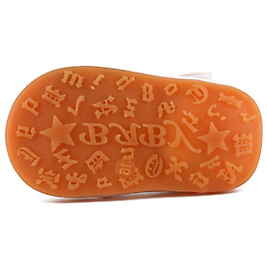 Boys Girls Summer Squeaky Sandals Closed-Toe Anti-Slip Premium Rubber Sole Toddler First Walkers Shoes White (Foot Length 10.5cm/4.13in) 1302-WT15