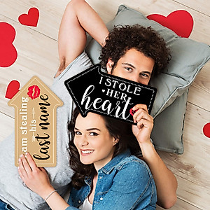 10 Pieces Engagement Photo Props Engagement Announcement Photo Prop Kit Photo Signs Cardboard for Engagement Wedding Party e