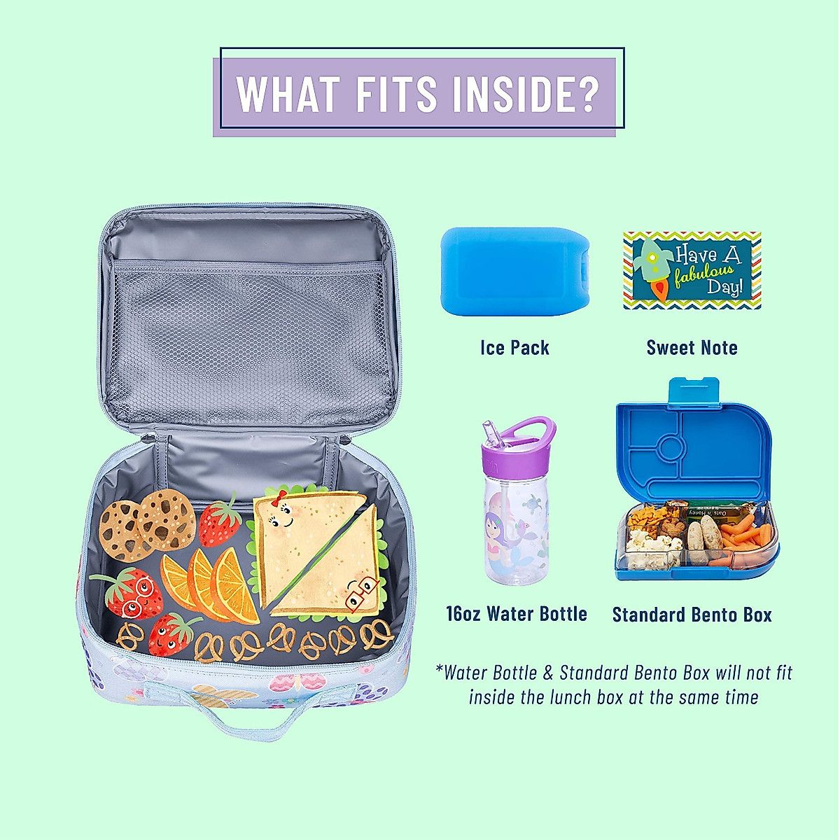 Wildkin Lunch Box Bag Bundle with Modern Nap Mat (Butterfly Garden)