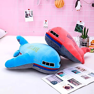 NatureMan 15.7" Airplane Plush Stuffed Toys Aircraft Plush Pillow Model Plane Toys,Children's Room Decoration for Kids (Pink)