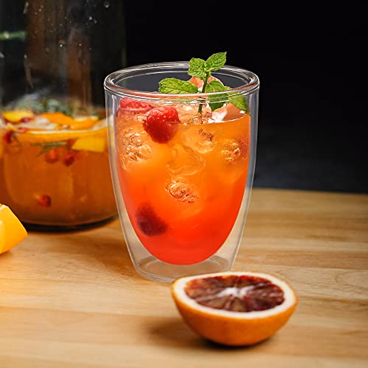 Amazing Abby - Andes - 12-Ounce Insulated Plastic Tumblers (Set of 4), Double-Wall Plastic Drinking Glasses, All-Clear Reusable Plastic Cups, BPA-Free, Shatter-Proof, Dishwasher-Safe