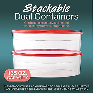 Pie Carrier Cake Storage Clear Container with Red Lid | 10.5" Large Round Plastic Cupcake Cheesecake Muffin Flan Cookie Tortilla Holder Storage Containers Airtight | Pie Keeper Transport Container