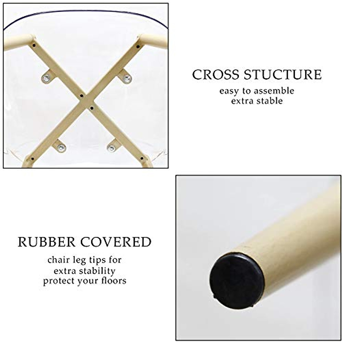 GreenForest Acrylic Ghost Chairs Clear Dining Chairs with Crystal Transparent Seat,Modern Mid Century Dining Chairs Set of 4, Plastic Shell Accent Side Chairs for Kitchen,Lounge