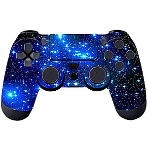 SubClap 2 Packs PS4 Controller Skin, Vinyl Decal Sticker Cover for Playstation 4 DualShock 4 Wireless Controller (Shinny Blue)