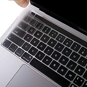 EooCoo Keyboard Cover Ultra Thin Compatible with MacBook Pro 13 inch 2024-2020 M2 M1 A2338 A2289 A2251 & MacBook Pro 16 inch A2141 2019 Release with Touch Bar & Retina Display, Clear