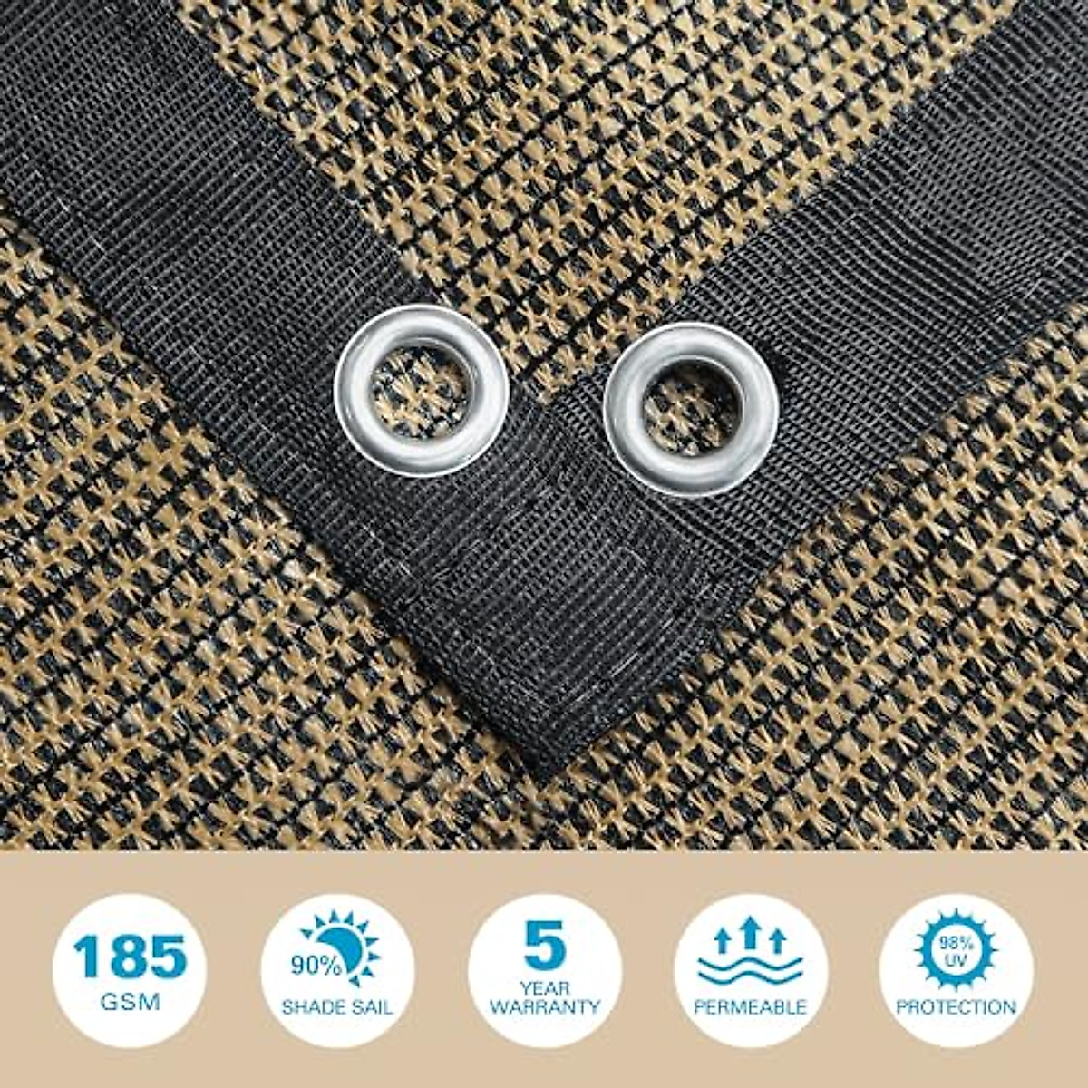 Artpuch Pergola Shade Cover 10'X12' Outdoor Sun Shade Cloth with Grommets Shade Tarp for Patio, Carport, Backyard