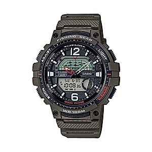 Casio Men's Fisher Timer Quartz Watch with Resin Strap, Green, 24.1 (Model: WSC-1250H-3AVCF)