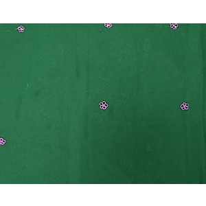 Peegli Indian Sarong Wrap Green Vintage Textile Georgette DIY Fabric Traditional Embroidered Material