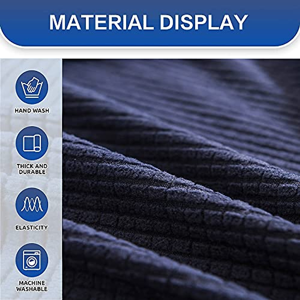 TVPFM Jacquard Furniture Protector, 2 Seater 3 Seater Elastic Bottom Sofa Cover Soft Stretch Sofa Slipcover for Living Room Pets Cat Dog-Blue A-4 Seater