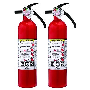3 Set Kidde FA110 Multipurpose Fire Extinguishers 2 Pack - Red, (Rating 1-A:10-B:C) - Updated - Includes Custom Stickers (2)