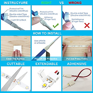 Motion Sensor Lights Indoor Plug-in LED Step Lights Strip with UL FCC Adapter Timer Dimmer Multi-Functional Controller for Stairway Kitchen Cabinet Bedroom Corridor Washroom Counter Shelf Showcase