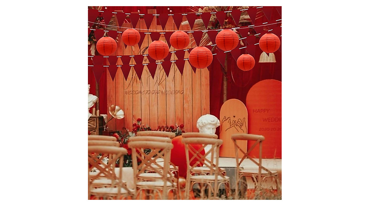 Stylish 44ft Burgundy Party Decorations - DIY Banner