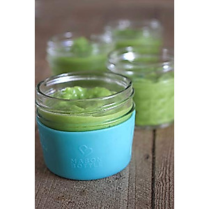Mason Bottle Silicone Sleeve: Fits Any 4 Ounce Regular-Mouth Mason Jar, Extra Grip and Protection, Non-Toxic, Dishwasher Safe, Made in The USA (Agave Color)