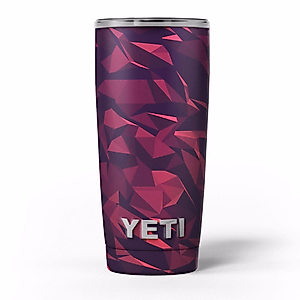 Design Skinz Red Chiseled Geometric Shapes - Skin Decal Vinyl Wrap Kit Compatible with The Yeti Rambler Cooler Tumbler Cups