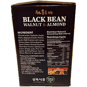 Sahmyook Black Bean With Walnut & Almond Soy Milk, 6.5 Fl. Ounce (Pack of 20)