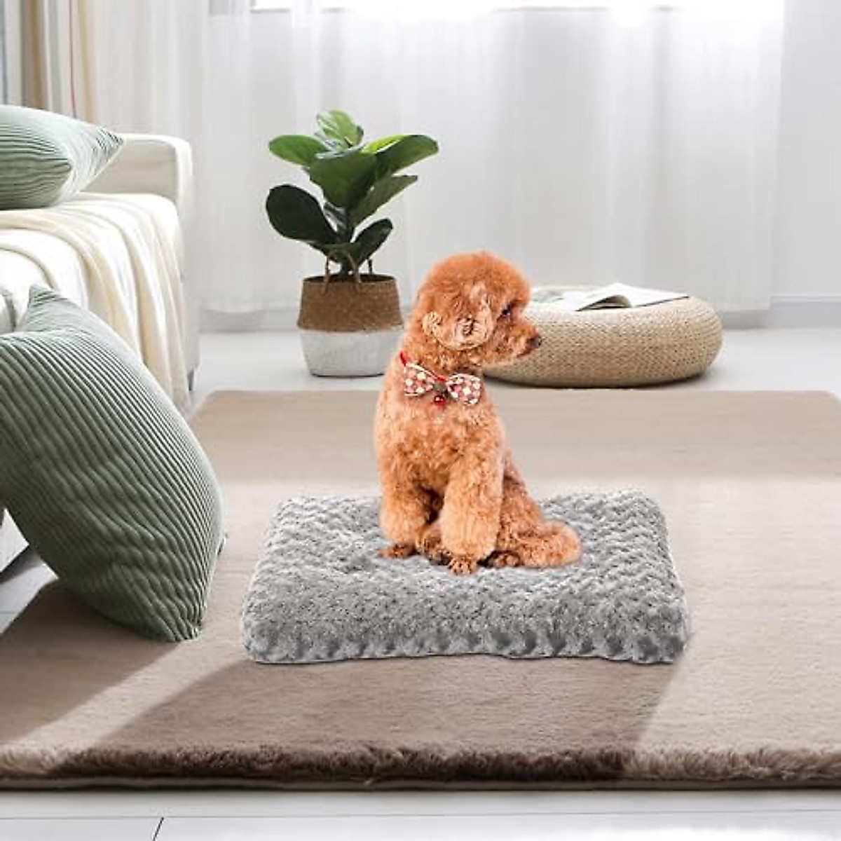 FULAT Reversible Dog Crate Pad | Washable Memory Foam Pet Cushion | Waterproof Dog Pad | Pet Crate Bed Mat | Kennel Pad with Non-Slip Bottom | Dog Crate Mattress for Pets and Puppies