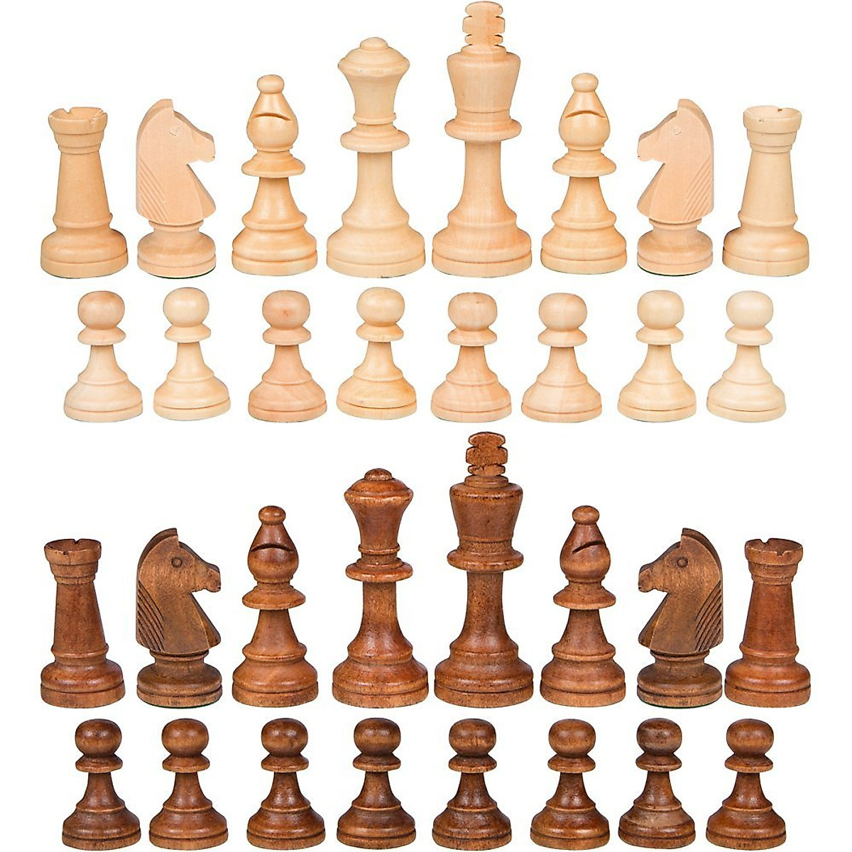 EEkiimy 2 in 1 Wood Chess Pieces + 32 Peceis Checkers only Without Board for Replacement of Missing Pieces 3.5 inch King Chess Pieces Figure (3.5 inches)