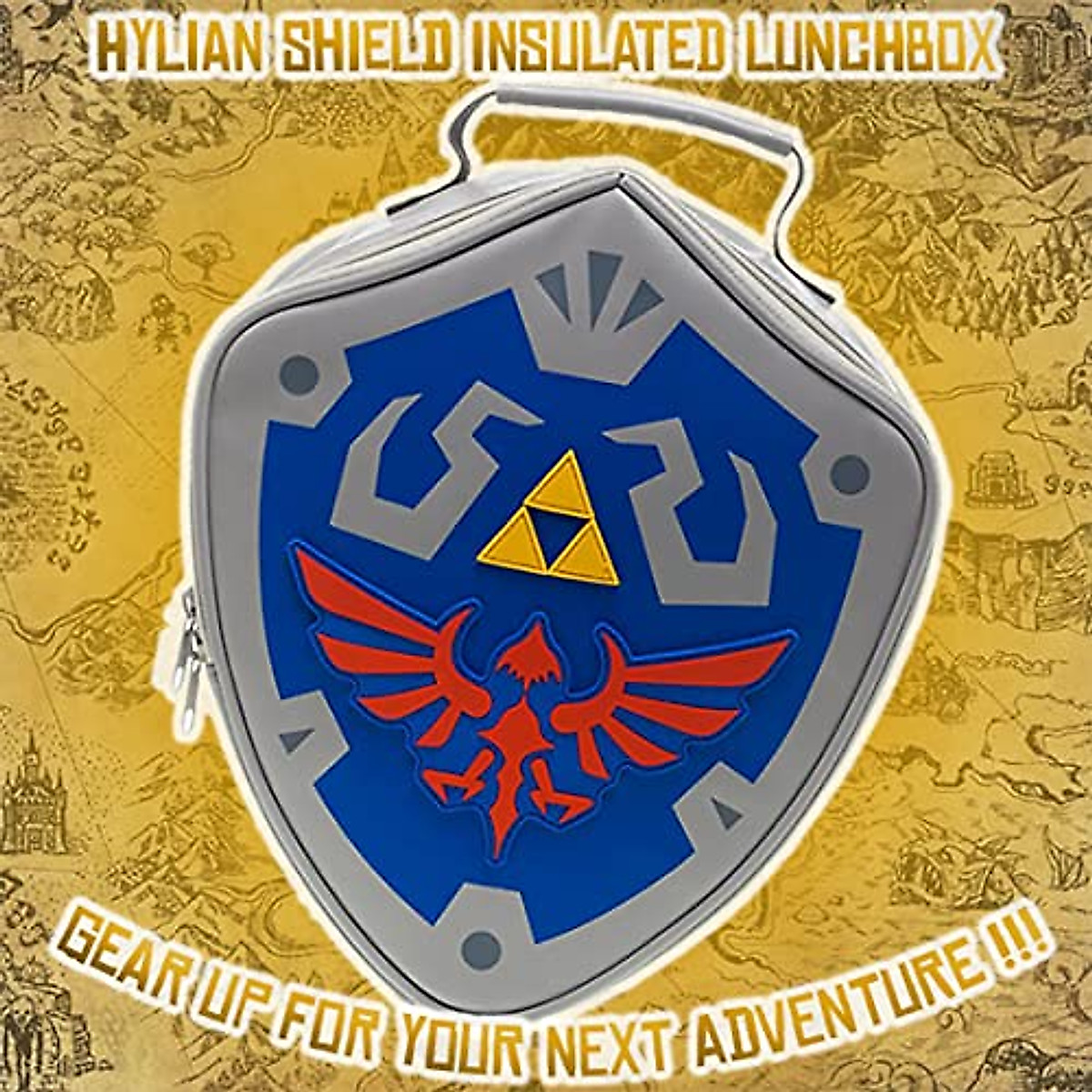 The Legend of Zelda Hylian Shield Gray Insulated Lunchbox Cooler Bag