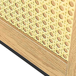 Merax Storage 2-Door Rattan Sideboard for Dining Room, 63 inch, Wicker High Cabinet