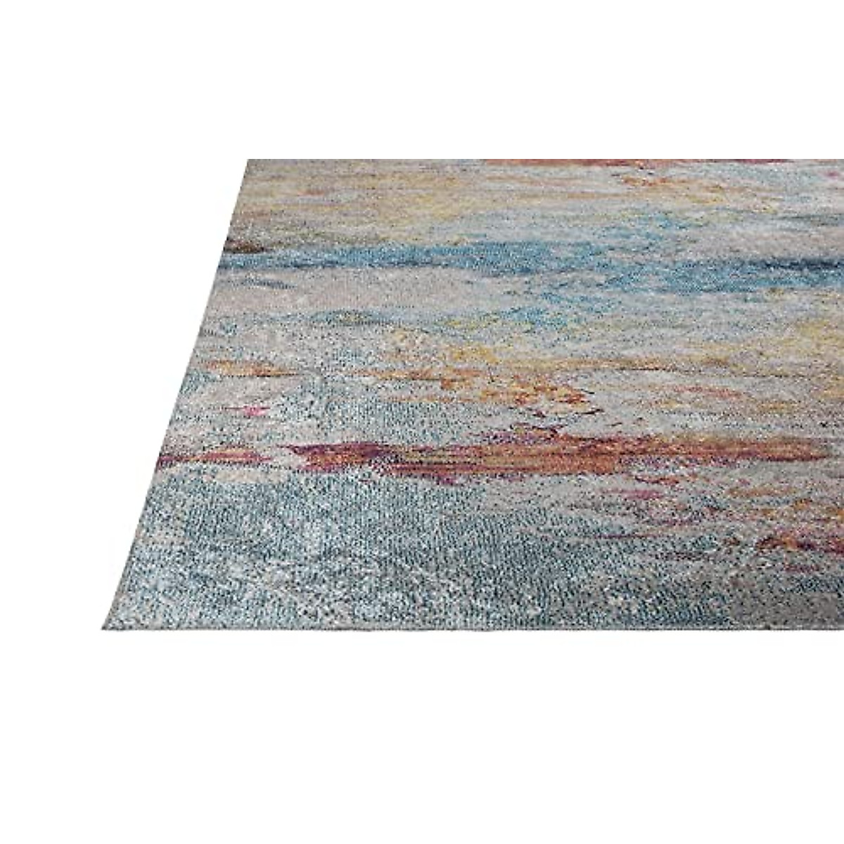 Mylife Rugs Contemporary Modern Non Slip Machine Washable Printed Area Rug, Rainbow 4'x6'