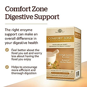 Solgar Comfort Zone Digestive Complex, 90 Vegetable Capsules - Enzymes for Digestion - Support The Body’s Natural Digestive Process - Break Down Difficult To Digest Foods - Kosher - 90 Servings