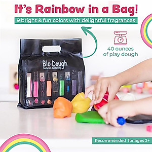 Bio DoUgh Natural Play Dough - Handmade in Australia - Scented, Non-Toxic & Reusable Modeling Dough for Kids - Food Grade Ingredients - Perfect for Creative Play, Arts & Crafts | 39.7oz (9 Colors)