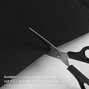 HARFINGTON 14 Count Cross Stitch Cloth 20 by 28 Inch Cross Stitch Fabric Classic Reserve Embroidery Cloth for Craft Embroidery, Handmade Needlework, DIY Handicrafts, Black