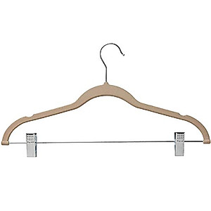 Home-it 10 Pack Clothes Hangers with clips - IVORY Velvet Hangers for skirt hangers - Clothes Hanger - pants hangers - Ultra Thin No Slip