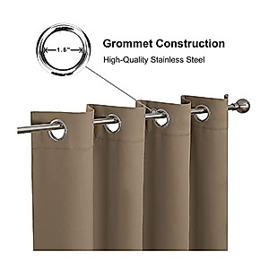 CUCRAF Blackout Curtains for Bedroom,Thermal Insulated Room Darkening Grommet Window Curtains & Drapes for Living Room, Khaki, 2 Panels, 52 x 84 Inch