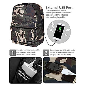 Rockland Classic Laptop Backpack, Camo, Large