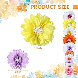 Affrolling 10 Pcs Boho Retro Daisy Tissue Paper Pom Poms Party Decorations 12" 8" Daisy Tissue Paper Flowers Wall Hanging Baby Shower Bridal Wedding Birthday Party Backdrop Classroom Decor