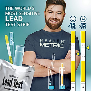 Drinking Water Test Kit for Home Tap and Well Water - Easy to Use Testing Strips for Lead Bacteria pH Copper Nitrate Chlorine Hardness and More | Made in The USA in Line with EPA Approved Limits