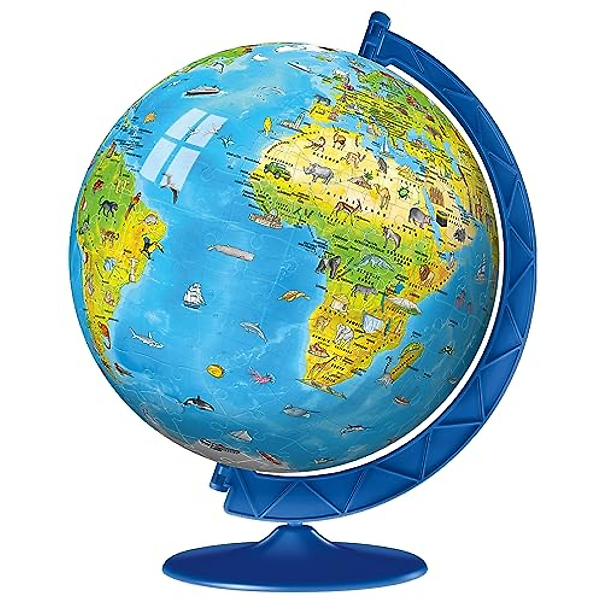 Ravensburger Children's World Globe 180 Piece 3D Jigsaw Puzzle | Easy Click Technology | Displayable Art | Perfect for Kids and Adults | 10.5 in Diameter