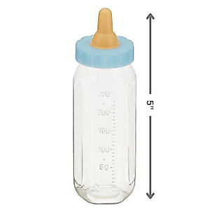 Blue Fillable Baby Bottle Favor - 5" (2 Ct.) - Adorable & Versatile Event Keepsakes - Perfect for Baby Showers, Gender Reveals, and Special Occasions