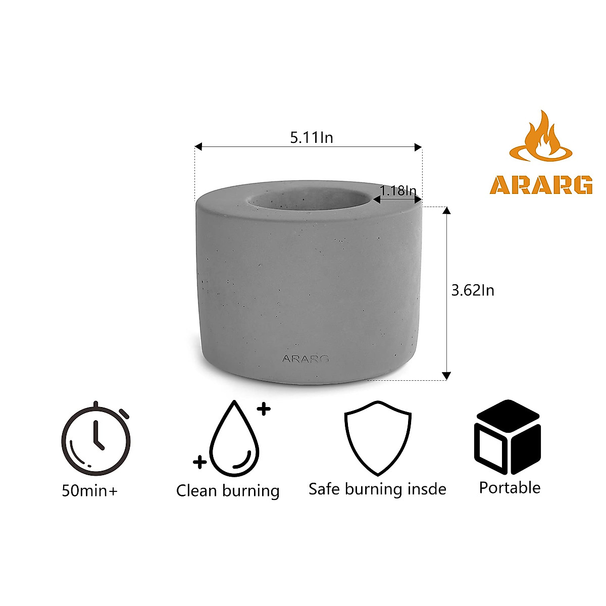 Ararg Tabletop Fire Pit Smores Maker Tabletop Fireplace Smokeless Fire Pit Personal Firepit Indoor Fireplace Isopropyl Alcohol Ethanol Fire Pit Bowl Mini Fireplace House Warming Gift