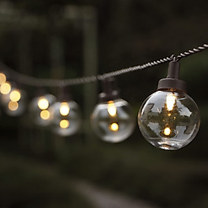 ZHONGXIN Solar String Lights Outdoor Globe, 38.6FT G40 Solar Patio String Lights Waterproof with 50 Warm White LED Plastic Bulbs, Great for Home Garden Backyard Gazebo Christmas Wedding Party Décor