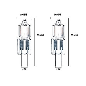 ShuoHui G4 Halogen Bulbs 10 W 24 V Dimmable Bi-Pin Base Clear Capsule Warm White Light Bulb Pack of 10