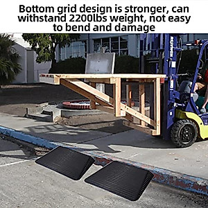 4" Rubber Threshold Ramp, Doorways Heavy Duty Wheelchair Ramps, Rated 2200 Lbs Load Capacity, Non-Slip Surface Rubber Solid Threshold Ramp for Wheelchair, Scooter, Mobility Scooters