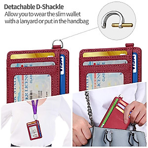 EcoVision Slim Minimalist Front Pocket Wallet, RFID Blocking Credit Card Holder Wallet with Detachable D-Shackle for Men Women