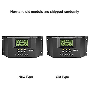 Jeanoko Solar Charge Controller Intelligent Full 3-Stage PWM 12V 24V 30A Solar Panel Charge Controller Regulator Adjustable LCD Display Overload Protection