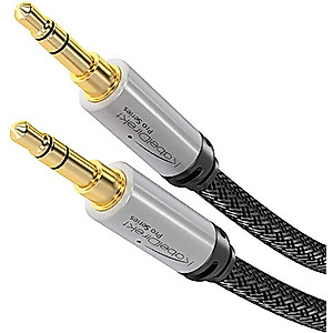 Aux Cord – 8ft– 3.5mm Audio Cable, Designed in Germany with Break-Proof Metal Plug (Headphone Cable & aux Cable for iPhone/car/Laptop, Auxiliary Cord, 3.5mm Male to Male, Nylon) – by CableDirect