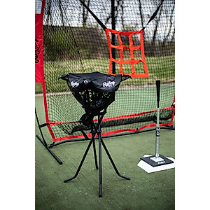Rawlings | Ball Caddy | Holds 100+ Baseballs / 50+ Softballs | Includes Stand & Net Bag,Black