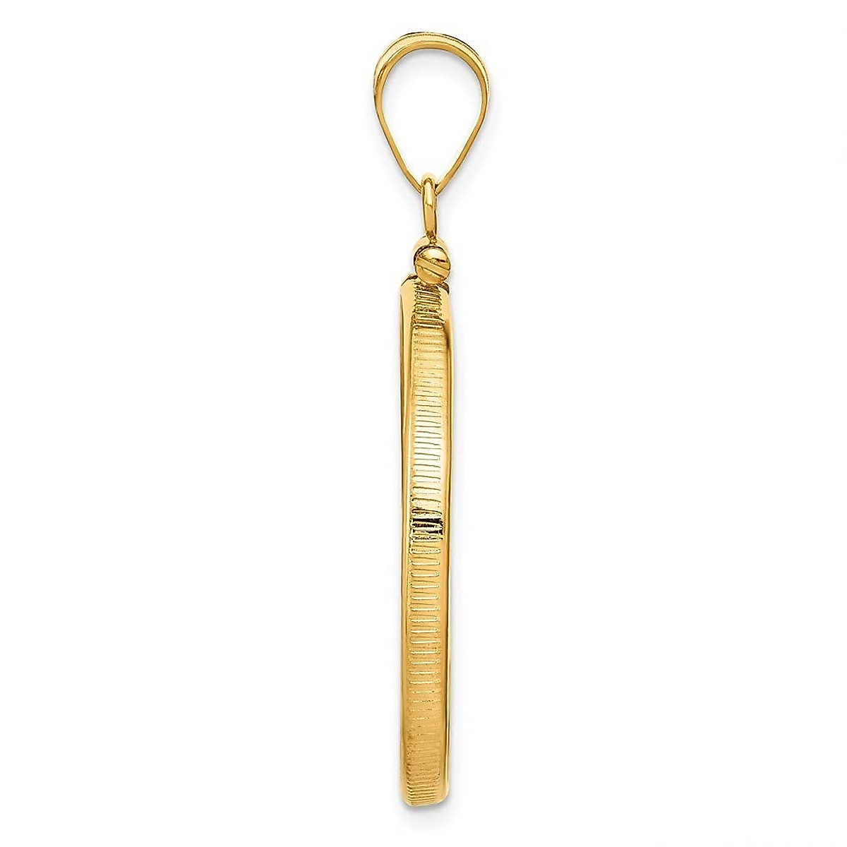 Roy Rose Jewelry Gold Coin Mounting | 1/2 oz. American Eagle, Old US $10 Liberty or Indian | 27mm | Screw Top | Plain Reeded Edge and Diamond-cut Coin Bezel Pendant Frames | Solid 14K Gold