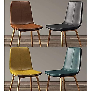 Office Reception Guest Chair Set Business Chair, Kitchen Set of 6 Dining Chairs Counter Chairs Lounge Living Room Corner Chairs with Metal Legs PU Leather Seat and Backrests Chairs ( Color : Black )