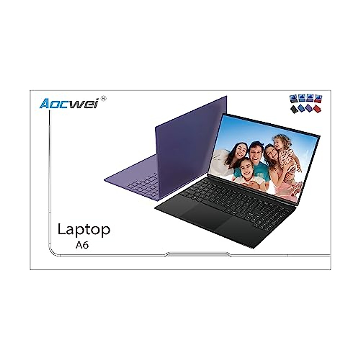 Ruzava/Aocwei 16" Laptop 12+512GB Celeron Intel N5095 (Up to 2.9Ghz) 4-Core Win 11 PC with Cooling Fan 1920 * 1200 2K Screen Dual WiFi Support 2.5" HDD 1TB SSD Expand for Game Work Study-Purple