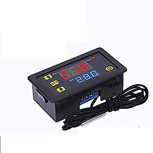 W3230 Digital LED Temperature Controller Module Digital Thermostat Switch with Waterproof Probe Programmable Heating Cooling Electronic Thermostat Range from -50℃ to 120℃ (12V 10A 120W) (2 Pieces)