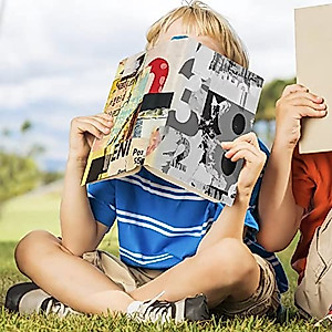 TODIYADDU Grey Print Book Covers for Soft Cover Books Damp-proof No Glue Book Pouch Easy to Install Large Book Sleeves for Book Lovers Teens Adult Teacher